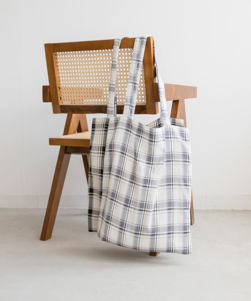 CLETTEオリジナル★ロゴ刺繍チェック柄トートバッグ | 大きいサイズ レディース専門店 CLETTE(クレット)【公式】