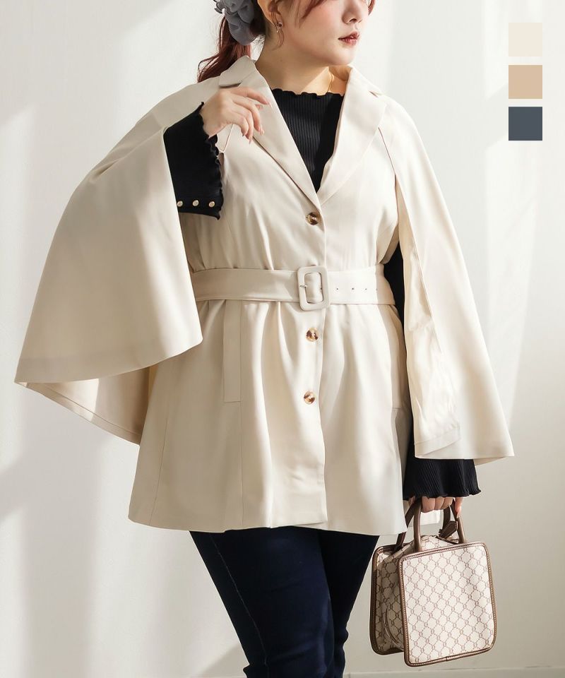 CLETTEオリジナル★テーラードケープジャケット | 大きいサイズ レディース専門店 CLETTE(クレット)【公式】