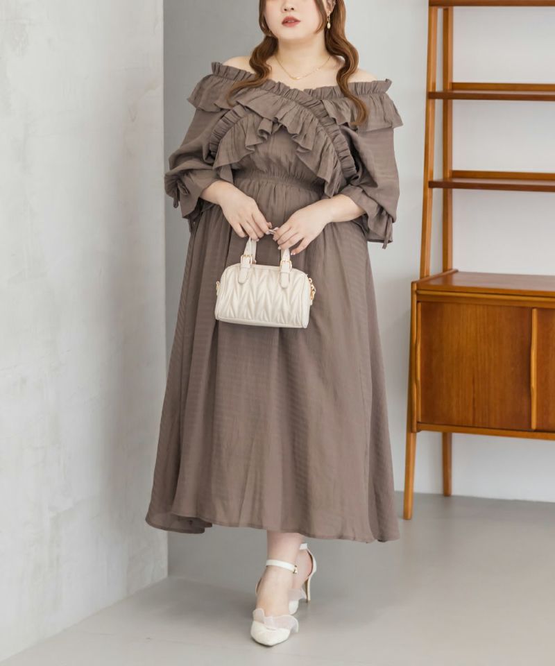 CLETTEオリジナル★クロスフリル2WAYワンピース | 大きいサイズ レディース専門店 CLETTE(クレット)【公式】