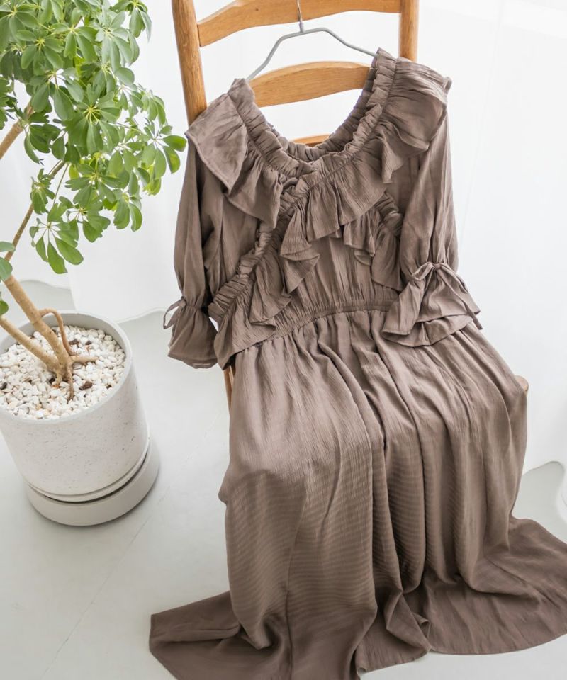 CLETTEオリジナル★クロスフリル2WAYワンピース | 大きいサイズ レディース専門店 CLETTE(クレット)【公式】