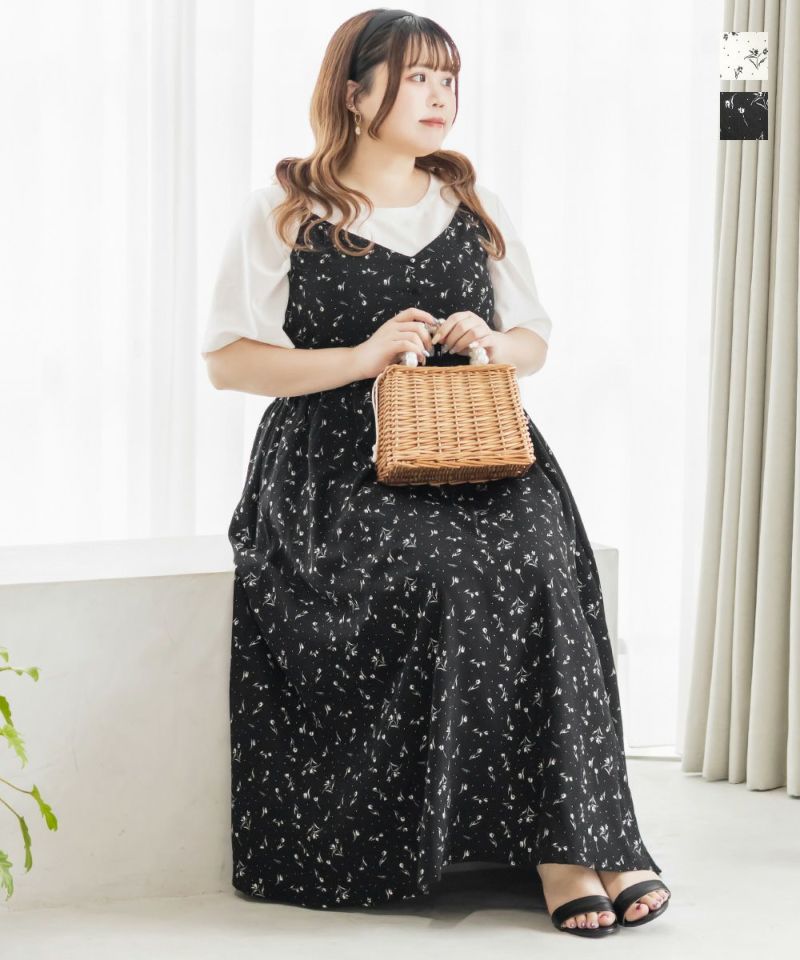 CLETTEオリジナルチューリップ柄キャミワンピース | 大きいサイズ レディース専門店 CLETTE(クレット)【公式】