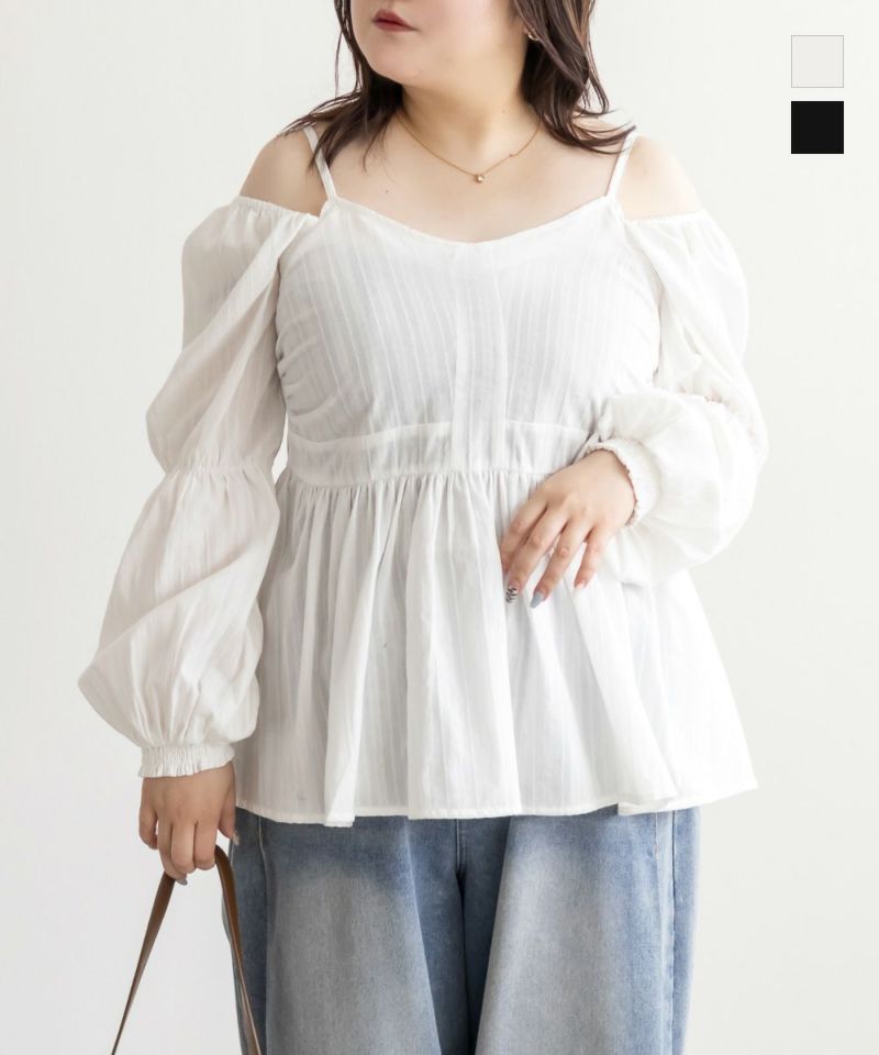 CLETTEオリジナル3WAYスリーブドビーブラウス | 大きいサイズ レディース専門店 CLETTE(クレット)【公式】