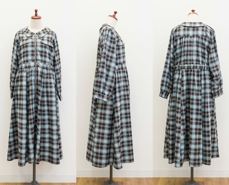 CLETTEオリジナルチェック柄ジップワンピース | 大きいサイズ